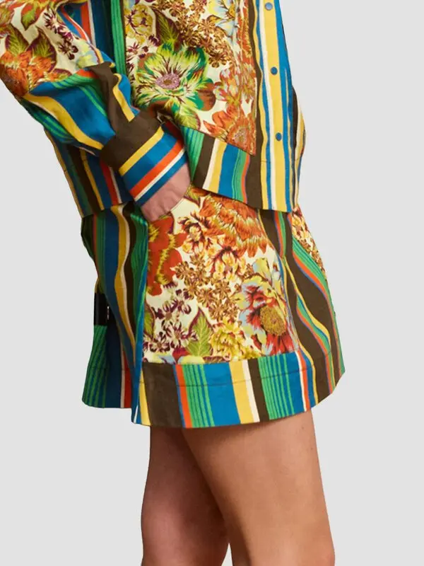 ALEMAIS Charlie Graphic Linen Miniskirt