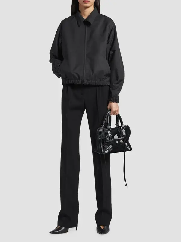 Balenciaga Le City Small Giant Studs Top Handle Bag With Rhinestones