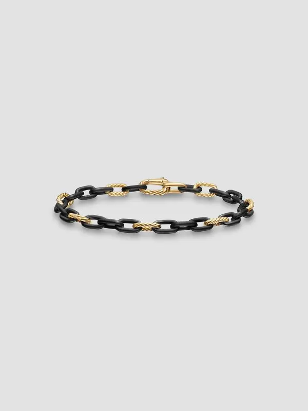 David Yurman Dy Madison Chain Bracelet In Titanium - Black