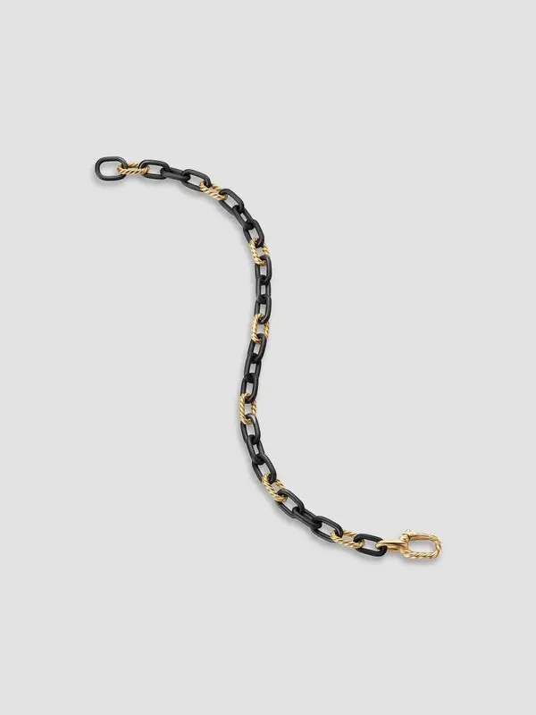 David Yurman Dy Madison Chain Bracelet In Titanium - Black