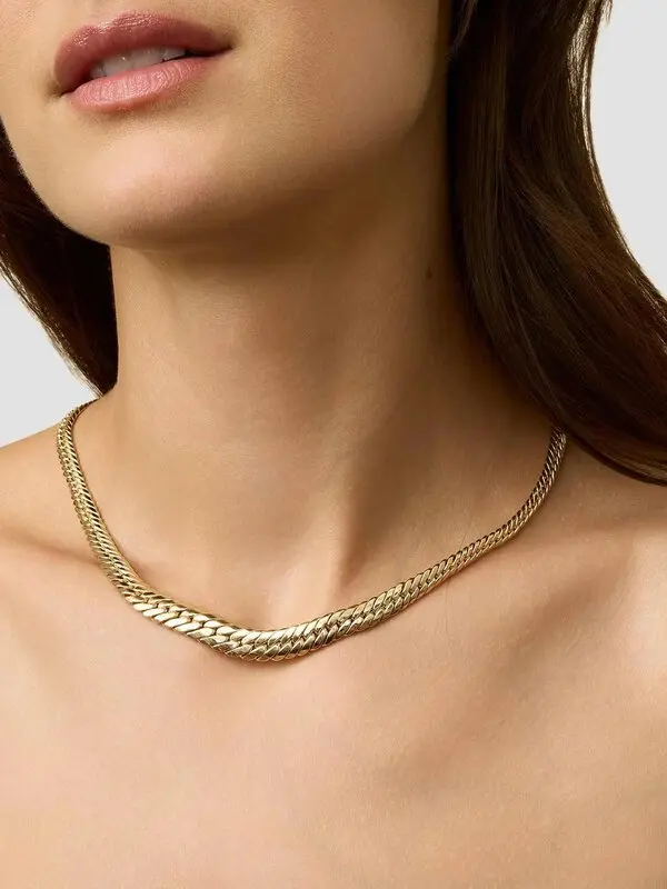 ORADINA 14k Yellow Sovereign Strand Graduated Necklace