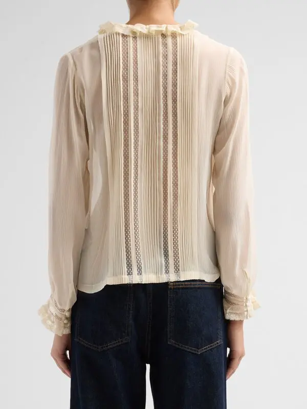 DÔEN Magdeleine Ruffle Silk Top