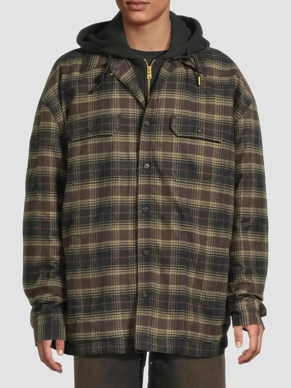 WILLY CHAVARRIA Ganadero Plaid Hooded Overshirt