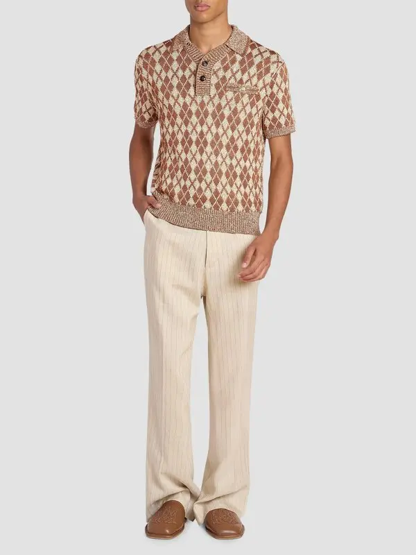 Amiri Striped Linen-blend Tailored Pants