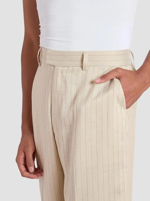 Amiri Striped Linen-blend Tailored Pants