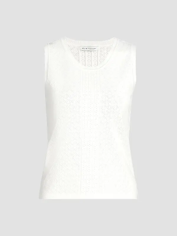 Elie Tahari The Steele Pointelle Sweater Vest