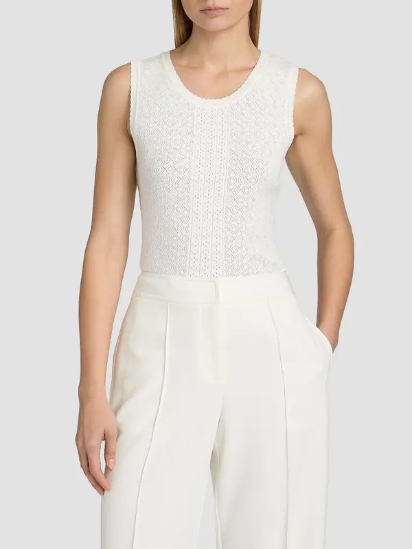 Elie Tahari The Steele Pointelle Sweater Vest