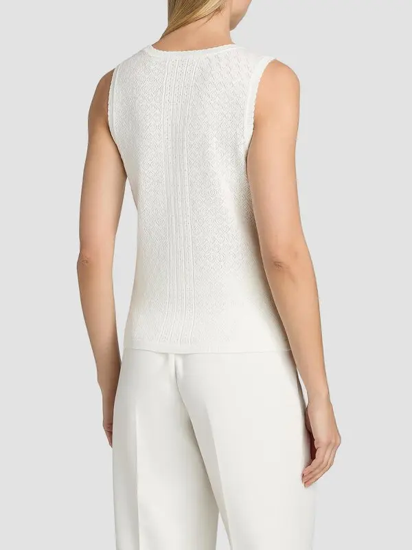 Elie Tahari The Steele Pointelle Sweater Vest