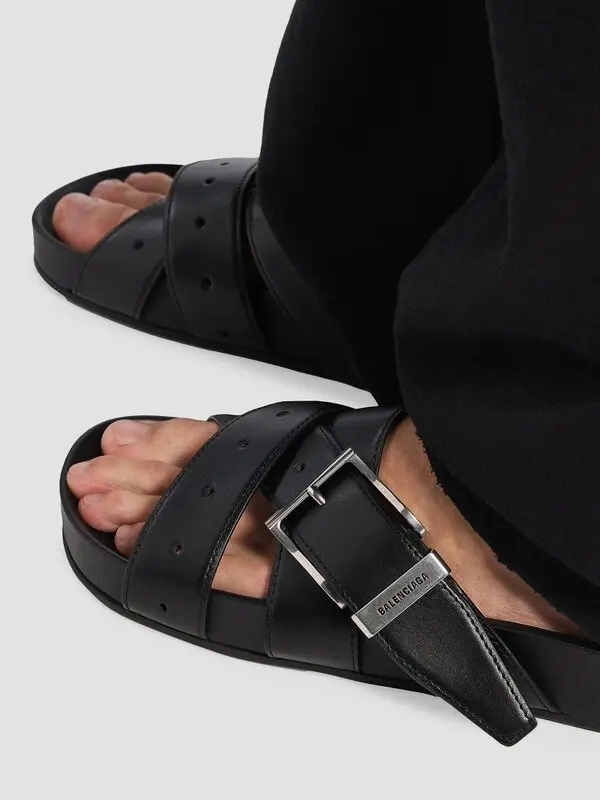 Balenciaga Belt Mules - Black