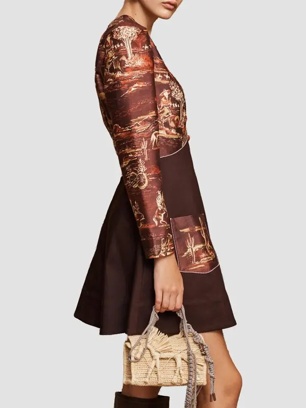 ALEMAIS Ezra Printed Linen-blend Mini Dress