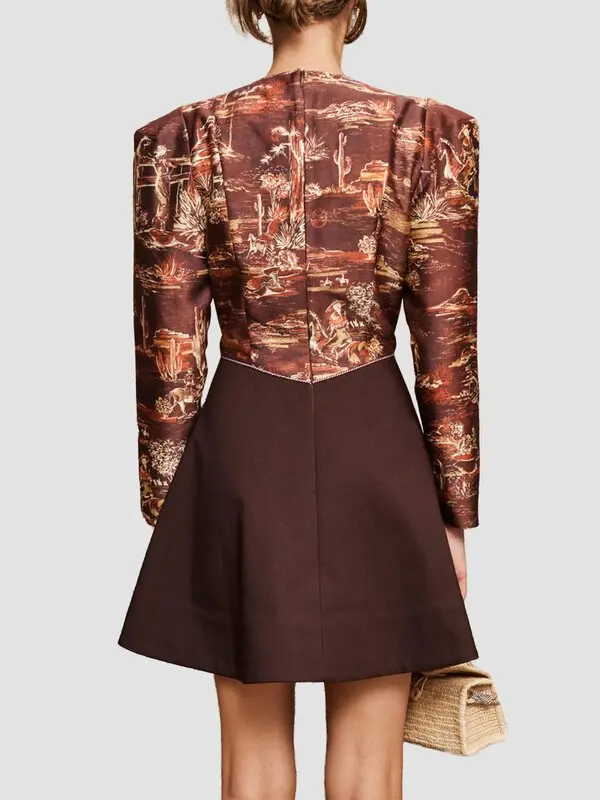 ALEMAIS Ezra Printed Linen-blend Mini Dress