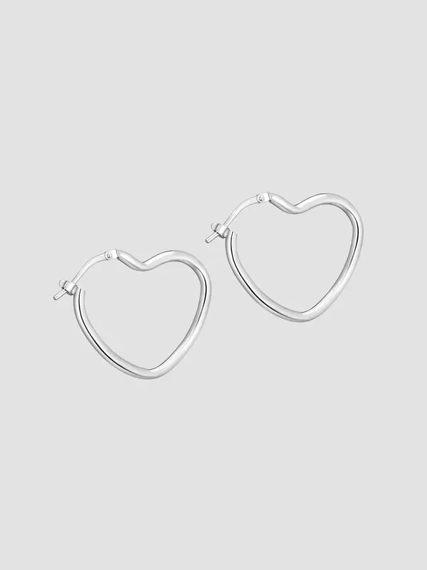 ORADINA Sweetheart Hoops In Sterling