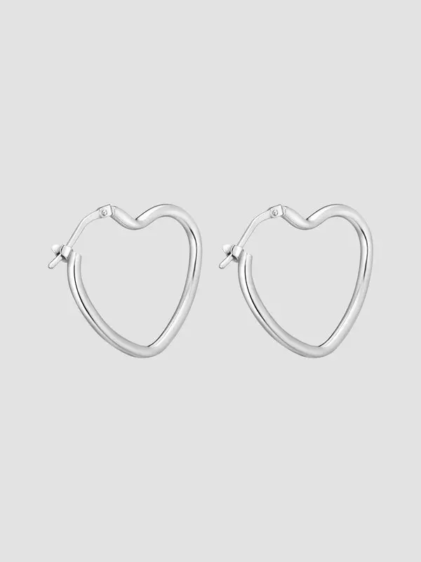 ORADINA Sweetheart Hoops In Sterling