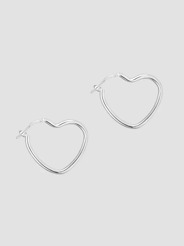 ORADINA Sweetheart Hoops In Sterling