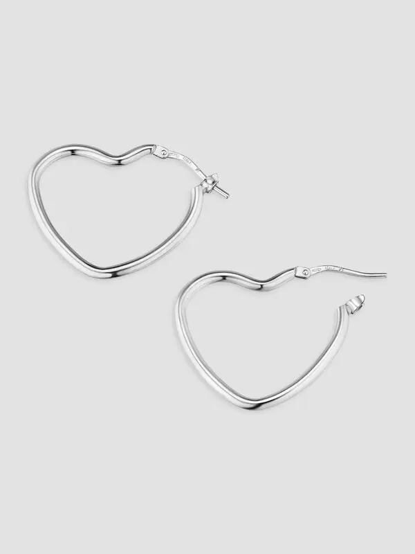 ORADINA Sweetheart Hoops In Sterling