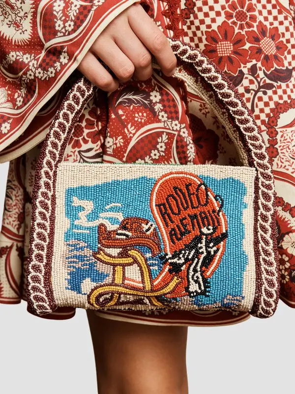 ALEMAIS Ace Beaded Barrel Top Handle Bag