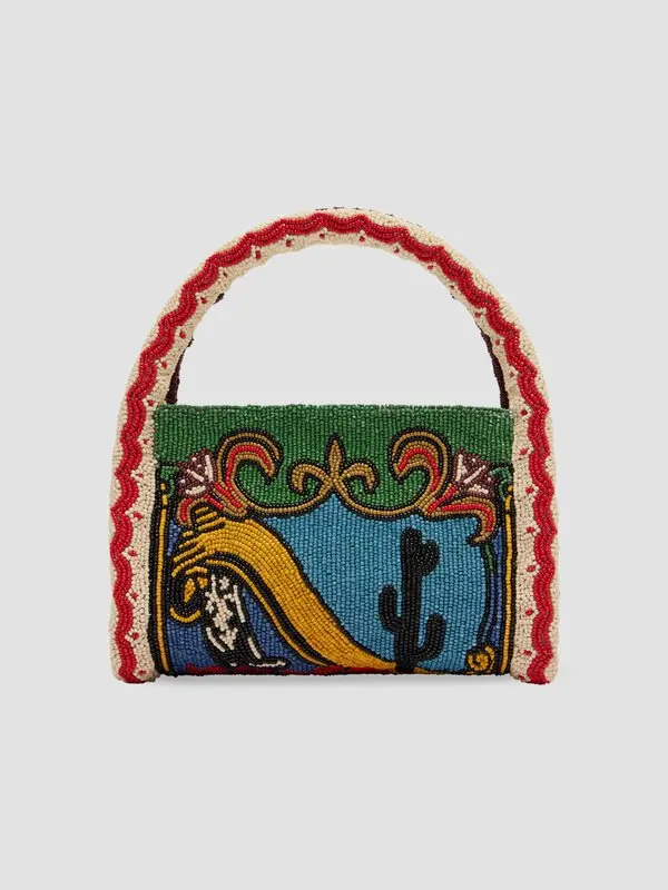 ALEMAIS Ace Beaded Barrel Top Handle Bag