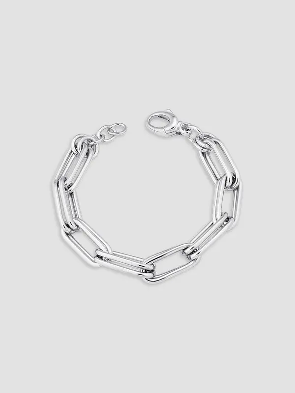 ORADINA Double It Paperclip Bracelet In Sterling - Silver
