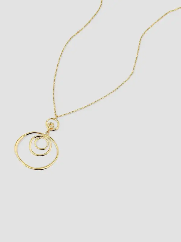 ORADINA Inner Circle Drop Necklace In 14k Yellow