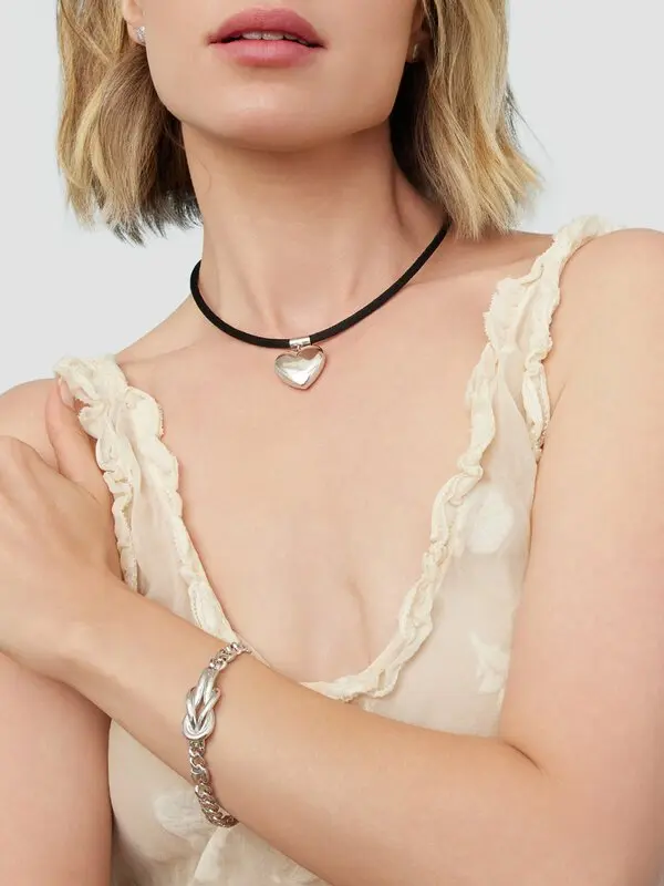 ORADINA Lover Cord Pendant Necklace In Sterling