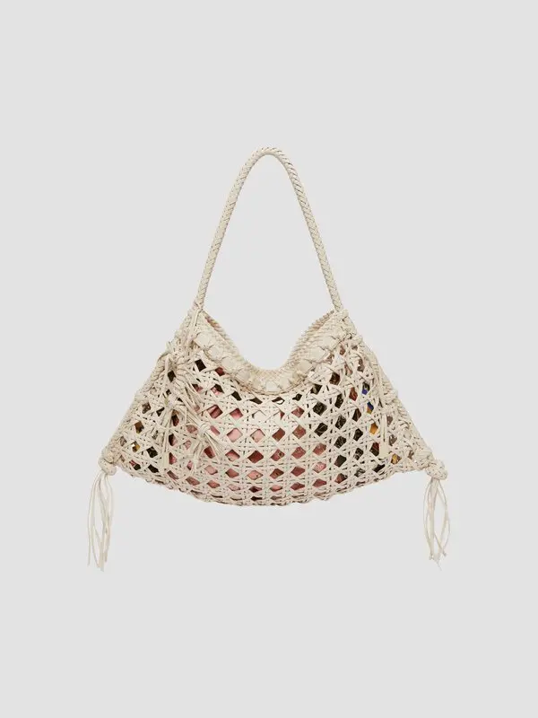 ALEMAIS Woven Maxi Leather Tote Bag