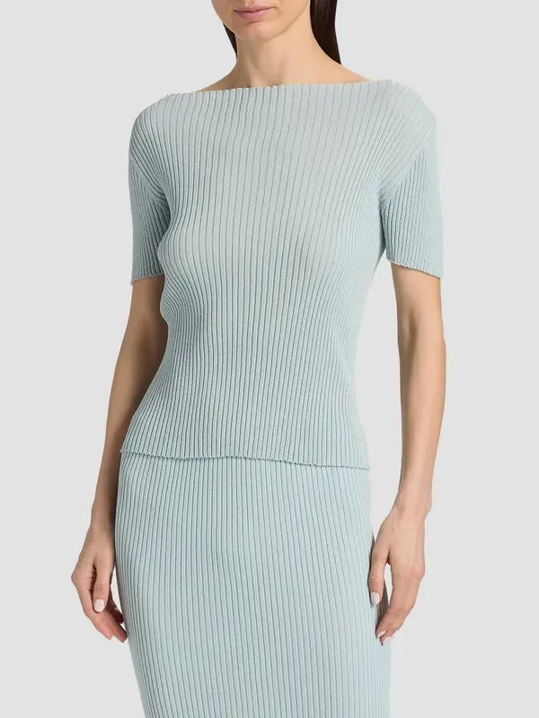 LESET Blake Rib-knit T-shirt - Mirage