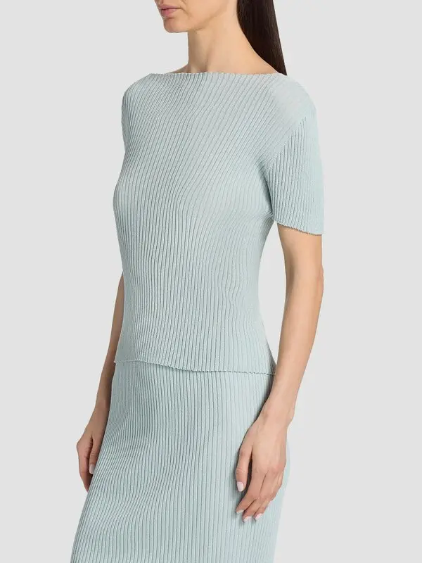 LESET Blake Rib-knit T-shirt - Mirage