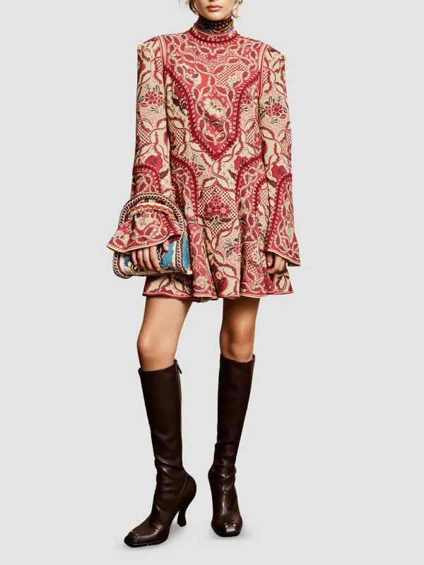 ALEMAIS Kenny Floral A-line Mini Dress
