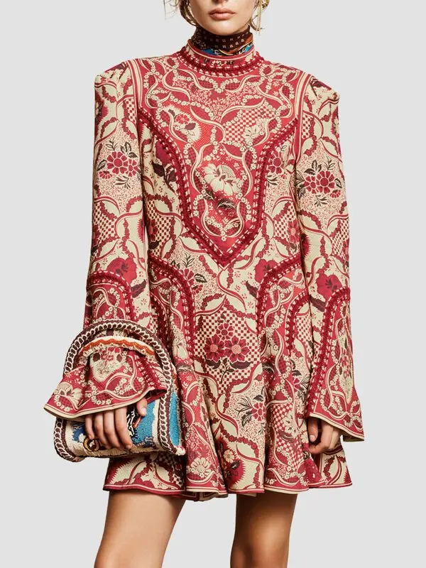 ALEMAIS Kenny Floral A-line Mini Dress