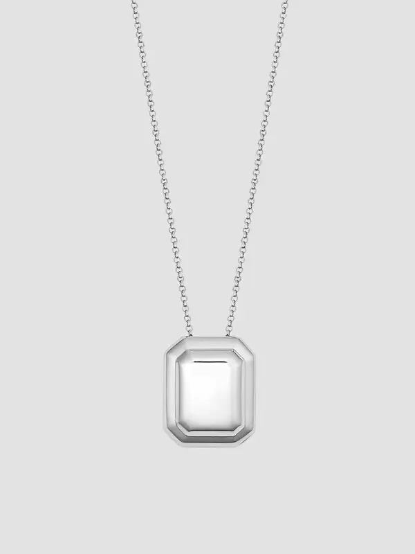 ORADINA Cufflink Pendant Necklace In Sterling