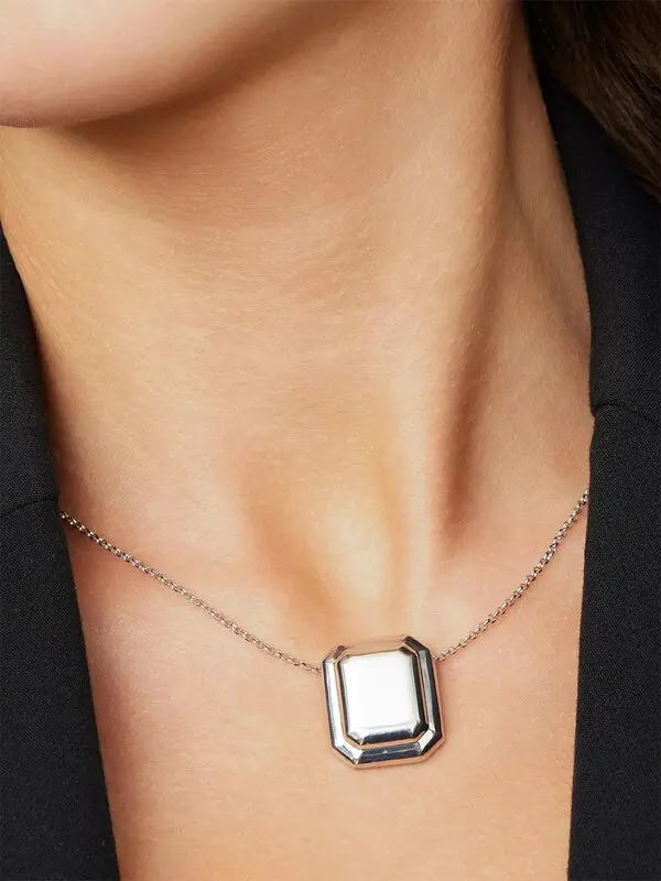 ORADINA Cufflink Pendant Necklace In Sterling