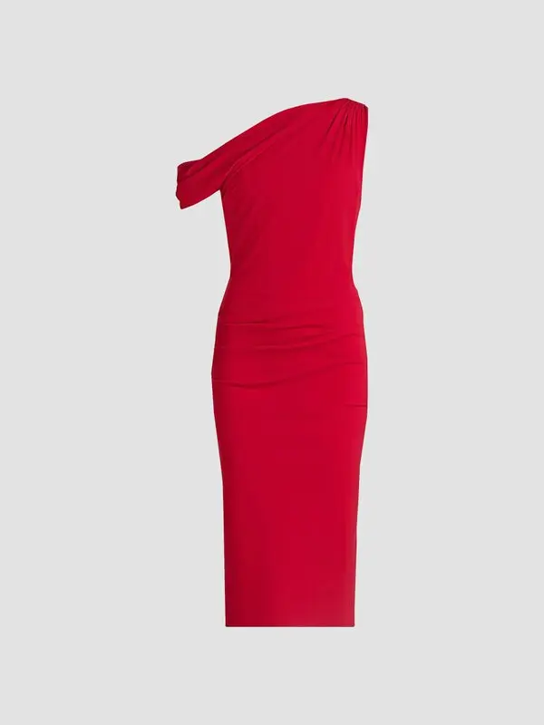 Chiara Boni La Petite Robe Adial One-shoulder Midi-dress - Ruby