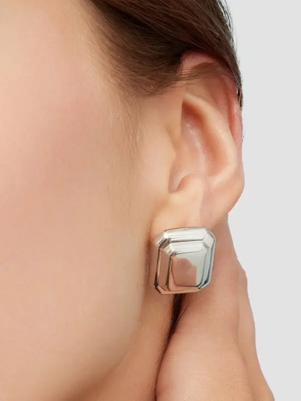 ORADINA Cufflink Button Stud Earrings In Sterling