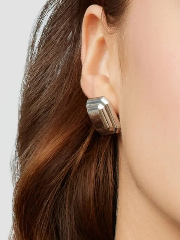 ORADINA Cufflink Button Stud Earrings In Sterling