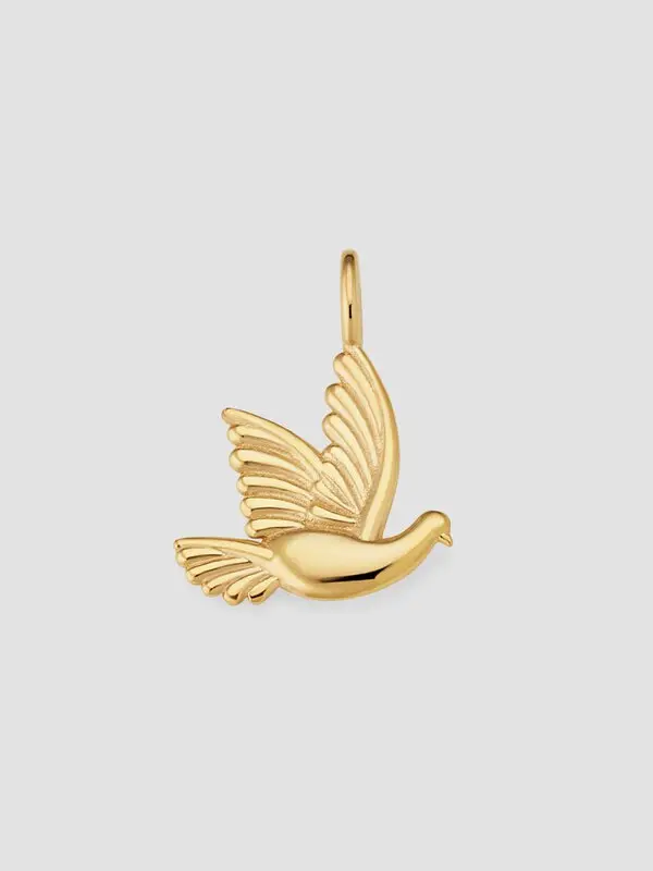 ORADINA Freedom Dove Pendant Charm In 14k Yellow - Gold