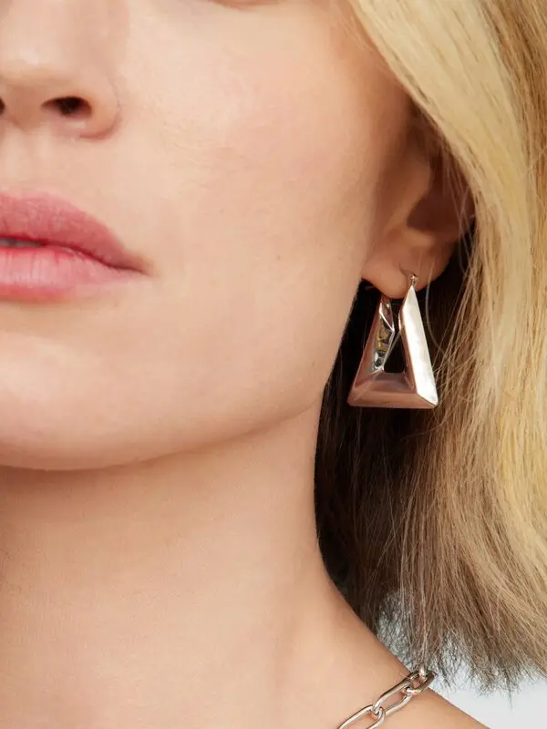 ORADINA Peak Hoop Earrings In Sterling