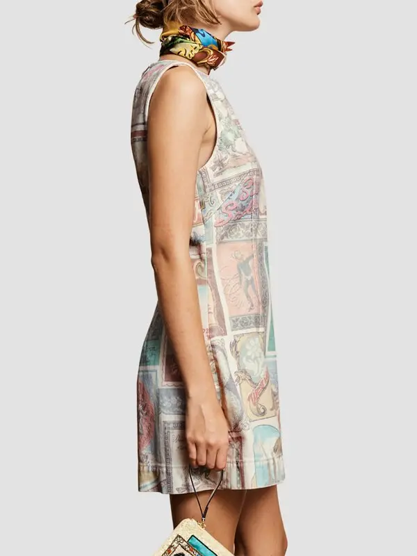 ALEMAIS Andie Printed Denim Mini Dress