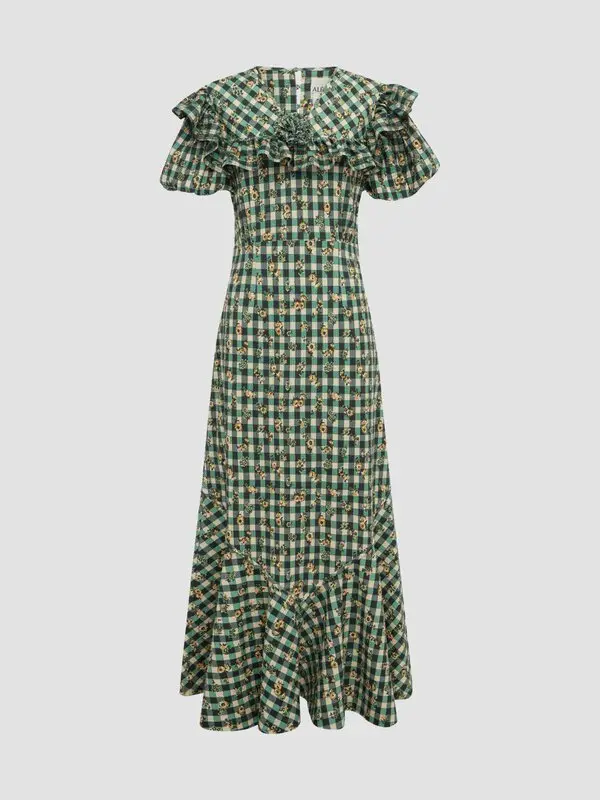 ALEMAIS Outrider Checked Cotton Seersucker Dress