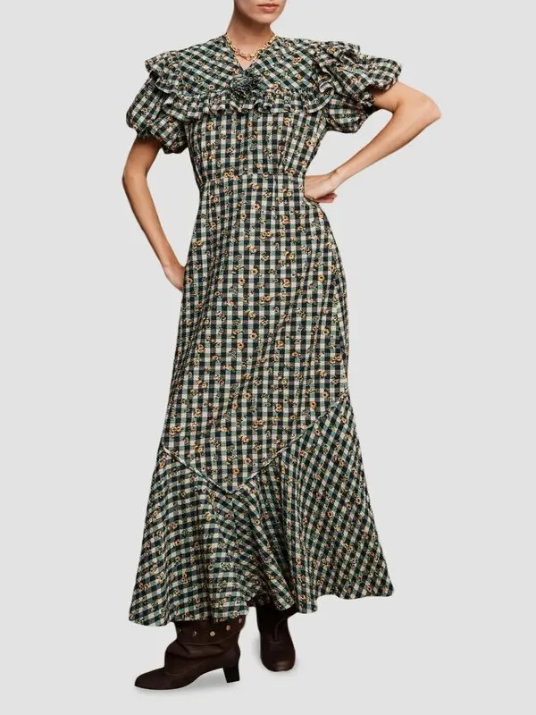 ALEMAIS Outrider Checked Cotton Seersucker Dress