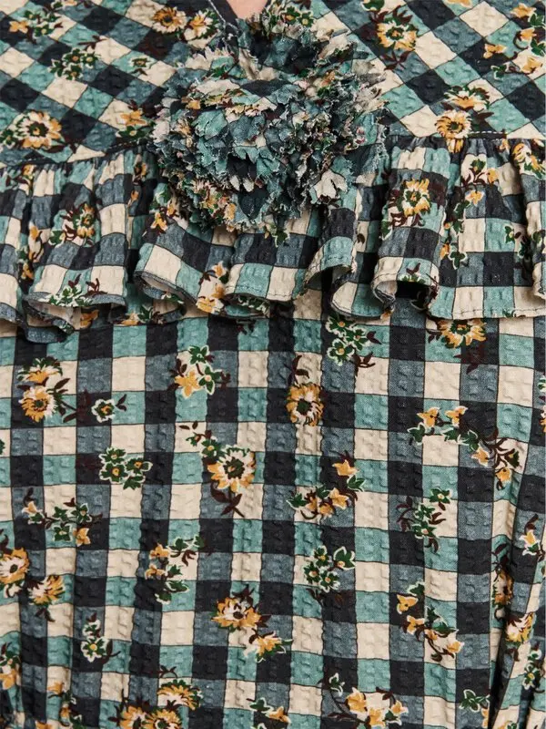 ALEMAIS Outrider Checked Cotton Seersucker Dress