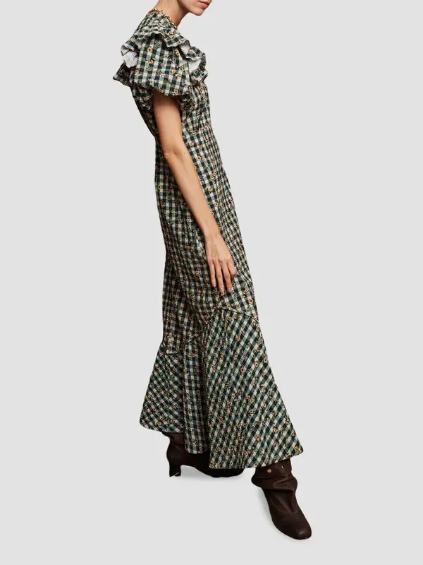 ALEMAIS Outrider Checked Cotton Seersucker Dress