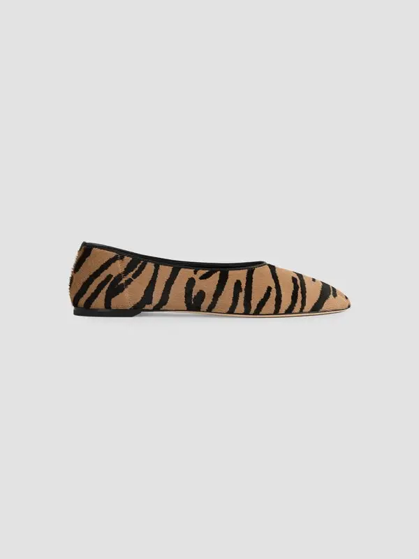 TOTEME Print Calf Hair Ballerina Flats