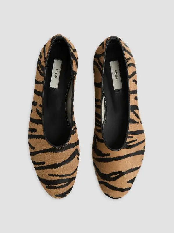 TOTEME Print Calf Hair Ballerina Flats