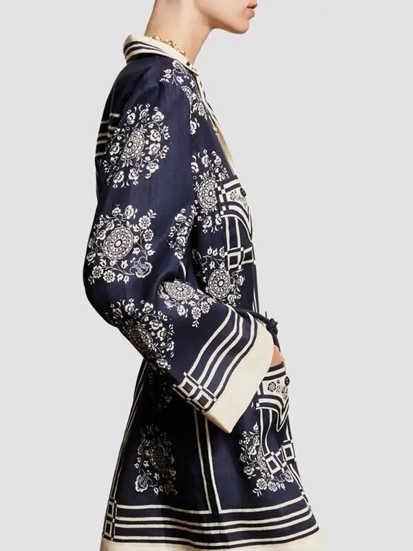 ALEMAIS Banderra Linen Mini Shirtdress