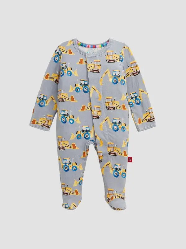 MAGNETIC ME Baby's Doze Off Tractor-print Footie