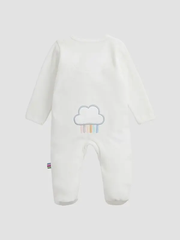 MAGNETIC ME Baby's Embroidered Cotton-blend Velour Footie
