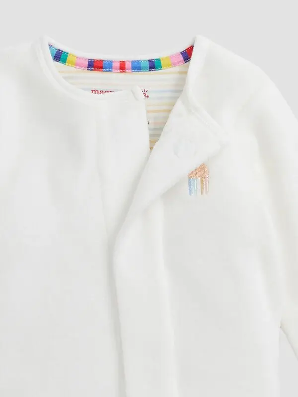 MAGNETIC ME Baby's Embroidered Cotton-blend Velour Footie