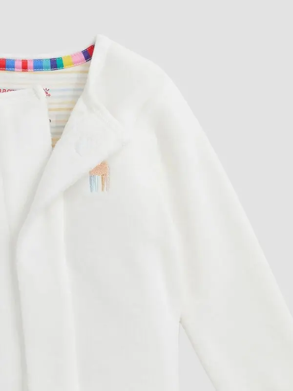 MAGNETIC ME Baby's Embroidered Cotton-blend Velour Footie