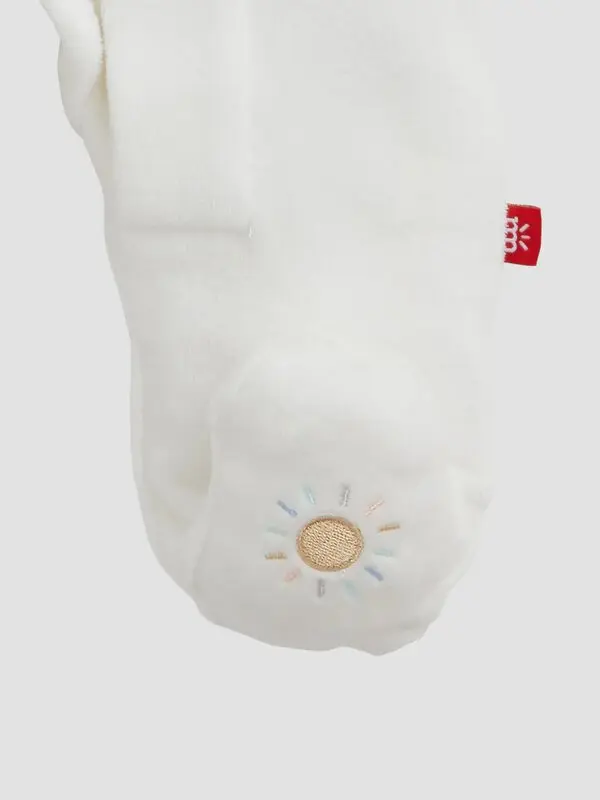 MAGNETIC ME Baby's Embroidered Cotton-blend Velour Footie