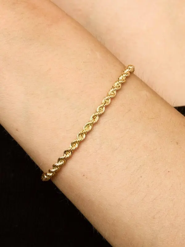 ORADINA 14k Yellow Roman Rope Bolder Bracelet